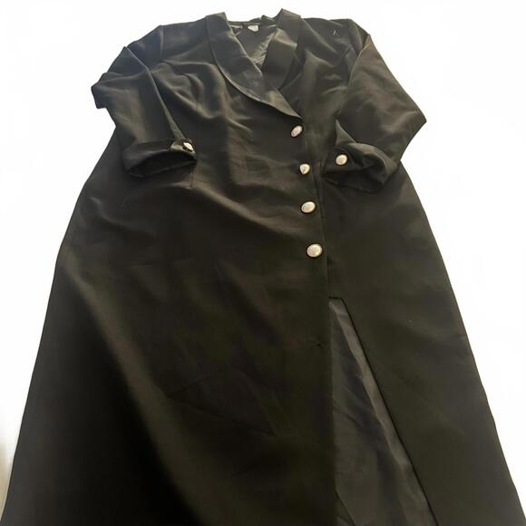 Dresses | Vintage John Philips Black Long Coatdress With Slit | Poshmark
